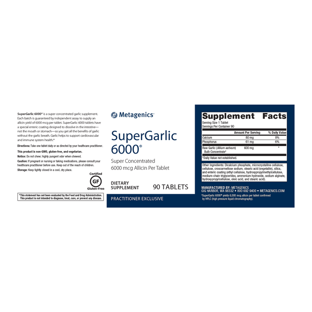 SuperGarlic 6000® Super Concentrated 6000 mcg Allicin Per Tablet – Shop ...